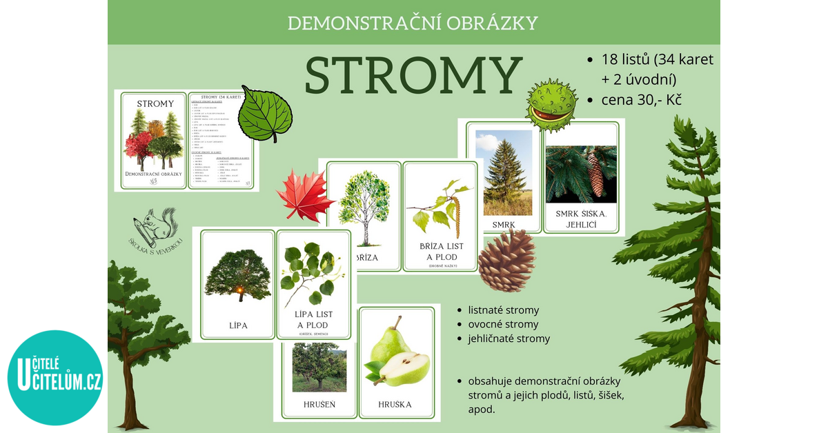 STROMY - demonstrační obrázky - Prvouka | UčiteléUčitelům.cz